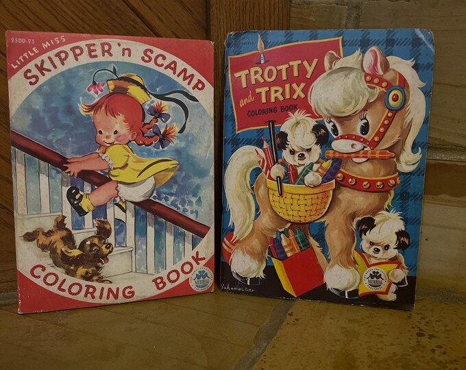 Vintage Children Coloring Books - Etsy
