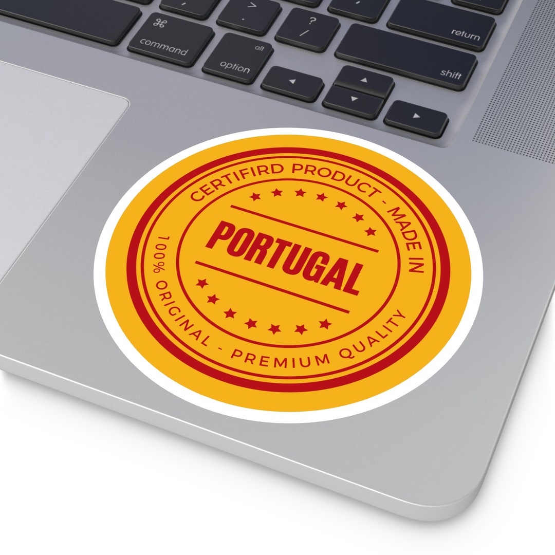 Made in Portugal Red and Yellow Round Stickers, Indoor\outdoor ...
