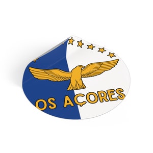 Portuguese Sticker Azores Flag Round Car Vinyl Stickers Azorean ...