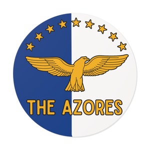 Portuguese Sticker the Azores Flag Round Car Vinyl Stickers Azorean ...