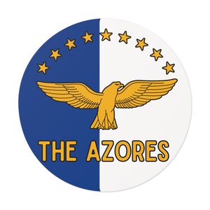 Portuguese Sticker the Azores Flag Round Car Vinyl Stickers Azorean ...