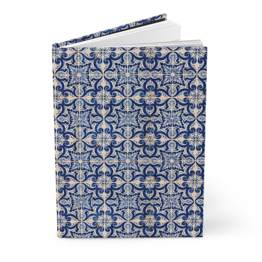 Azulejo Journal Portuguese Tile Pattern Hardcover Journal Matteeuropean ...