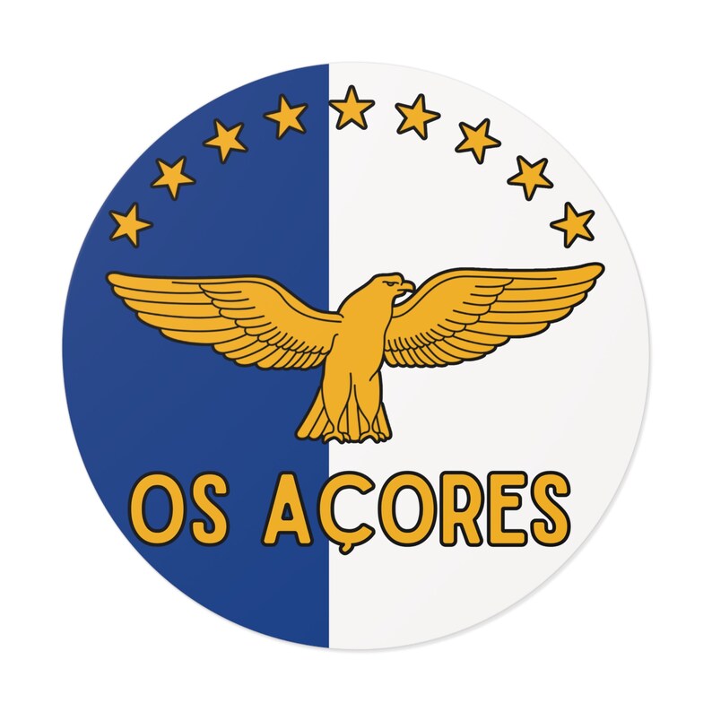Portuguese Sticker Azores Flag Round Car Vinyl Stickers Azorean ...