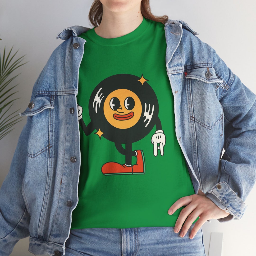 70s Vintage Record With Face Design Tshirt - Retro Vinyl Collectible - Etsy