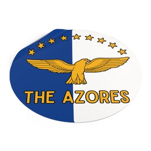 Portuguese Sticker the Azores Flag Round Car Vinyl Stickers Azorean ...