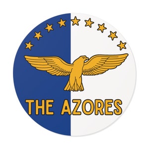 Portuguese Sticker the Azores Flag Round Car Vinyl Stickers Azorean ...