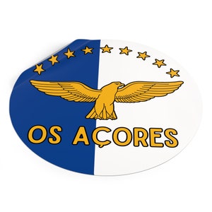 Portuguese Sticker Azores Flag Round Car Vinyl Stickers Azorean ...