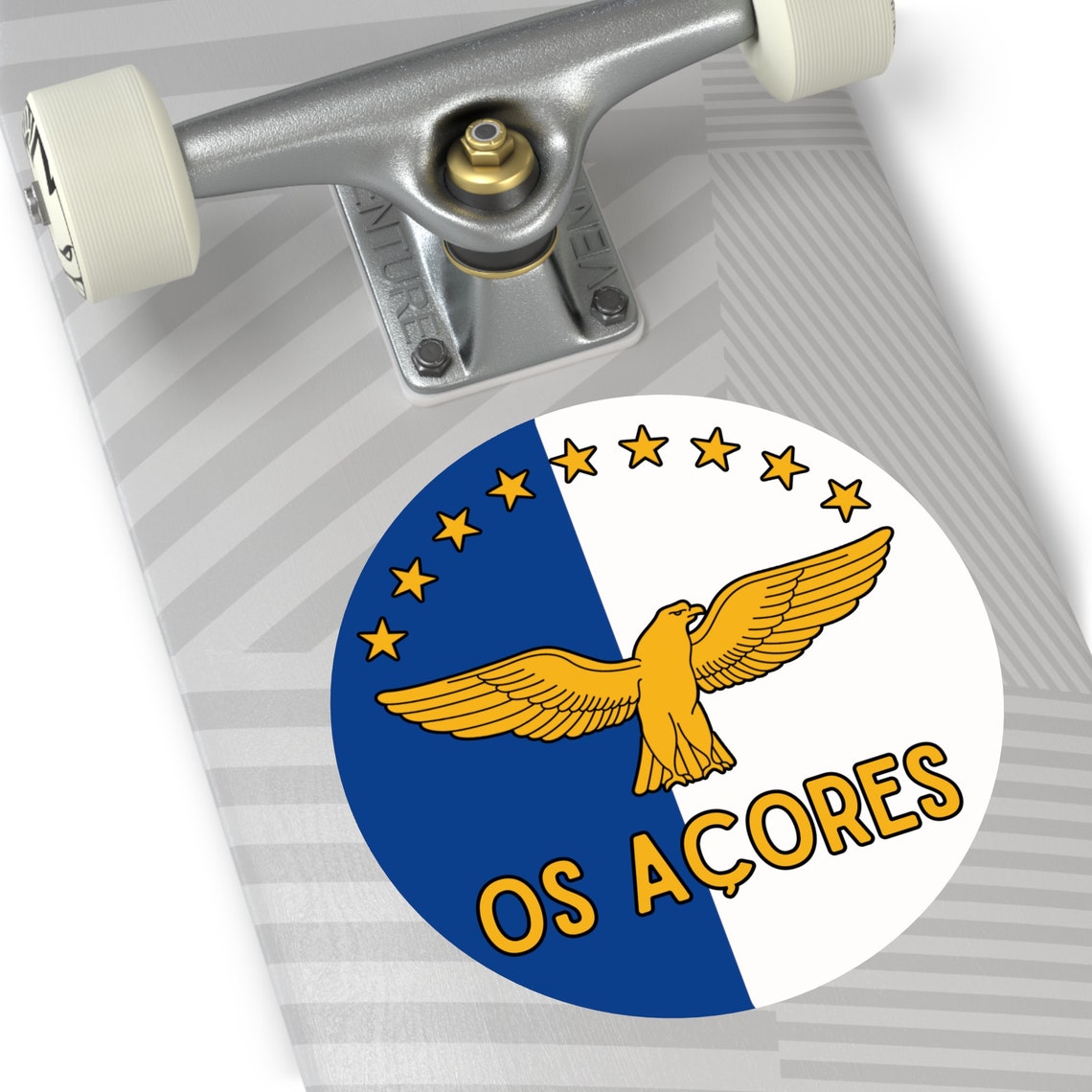 Portuguese Sticker Azores Flag Round Car Vinyl Stickers Azorean ...