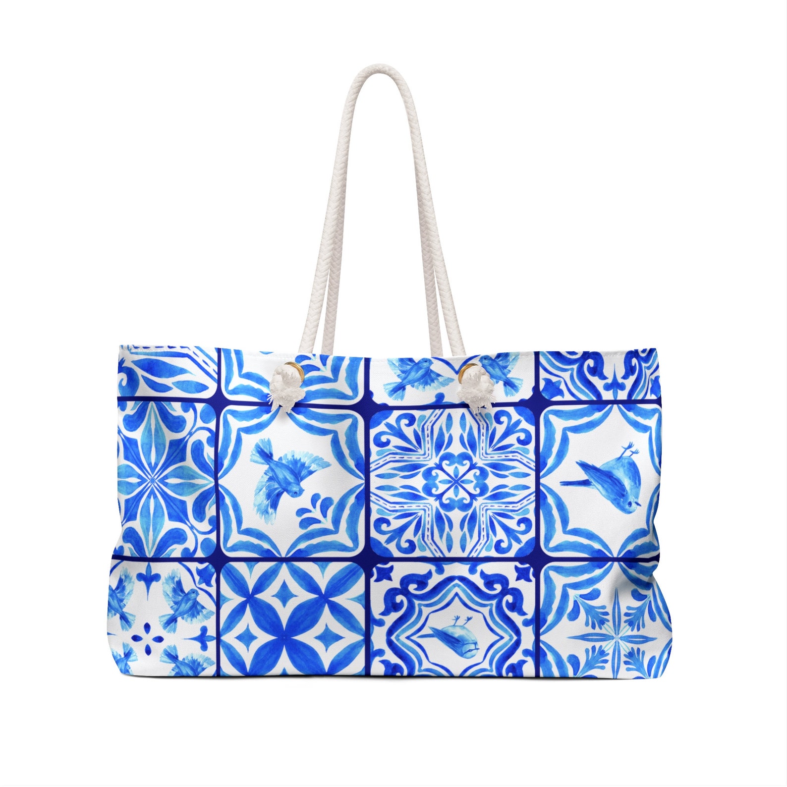 Azulejo Bird Tile Portuguese Large Sized Weekender Bag Portugal ...
