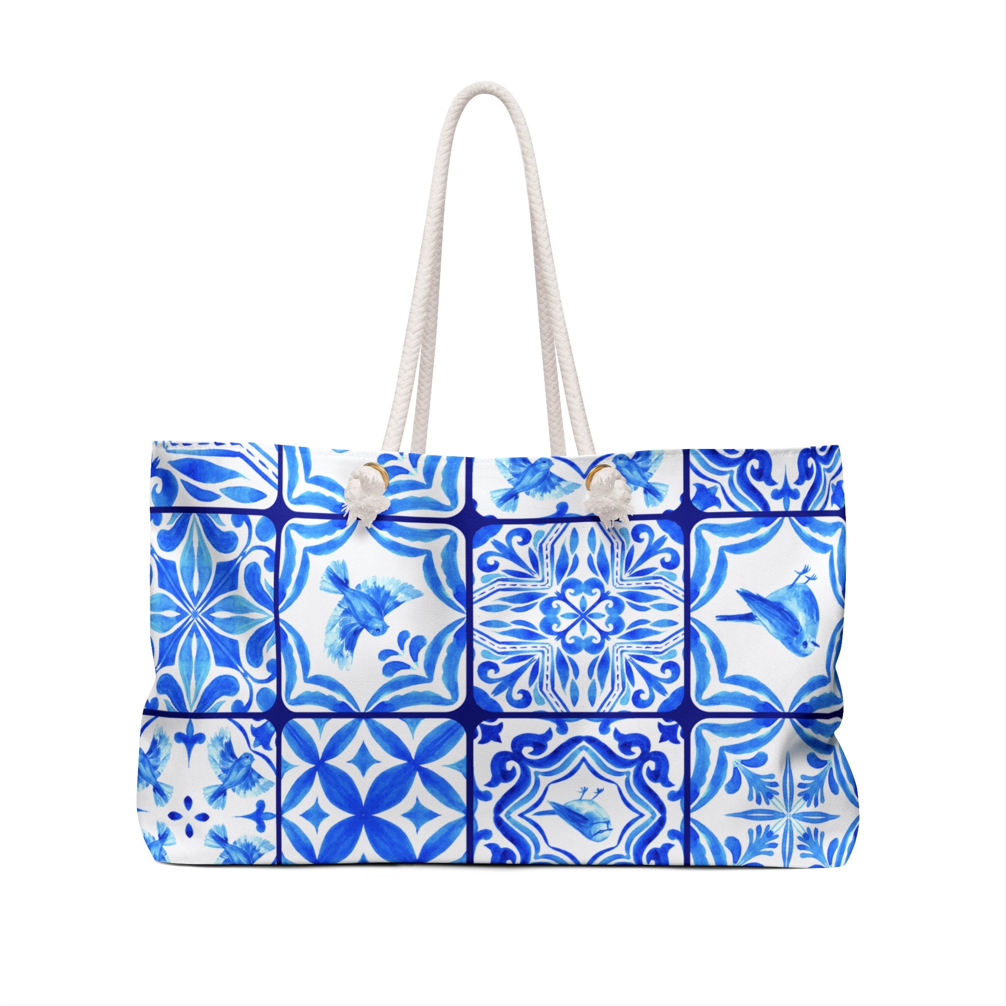 Azulejo Bird Tile Portuguese Large Sized Weekender Bag Portugal ...