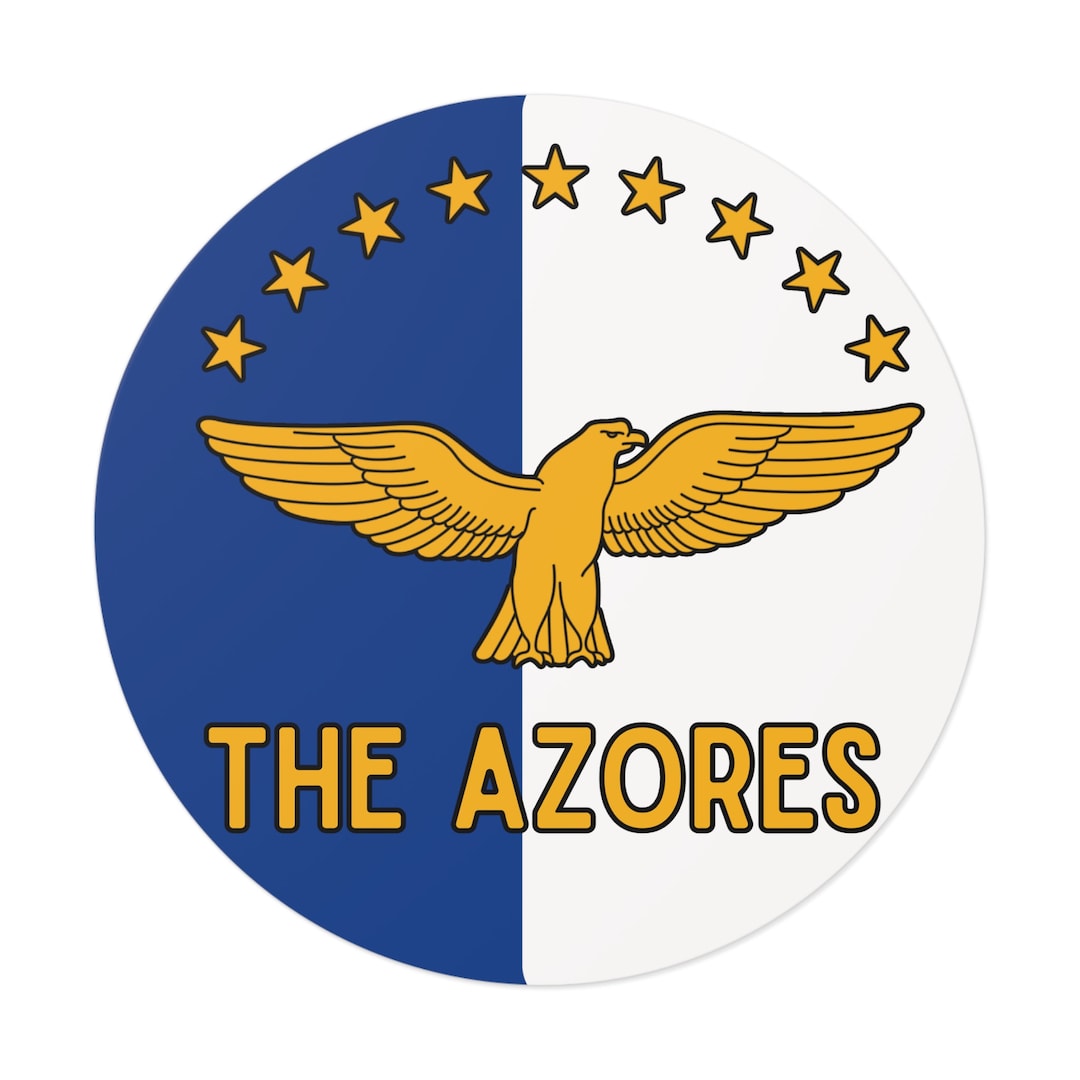 Portuguese Sticker the Azores Flag Round Car Vinyl Stickers Azorean ...
