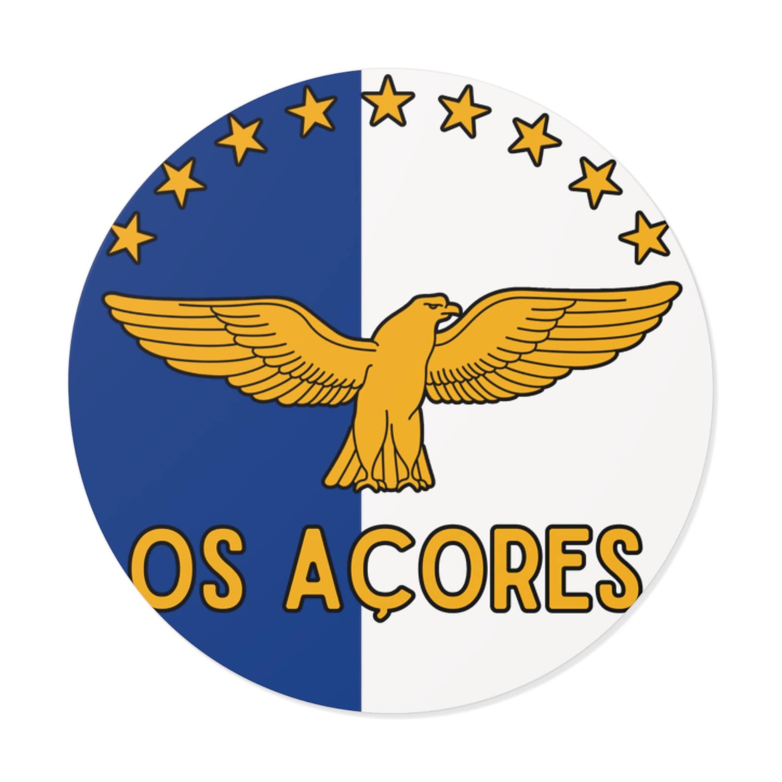 Portuguese Sticker Azores Flag Round Car Vinyl Stickers Azorean ...