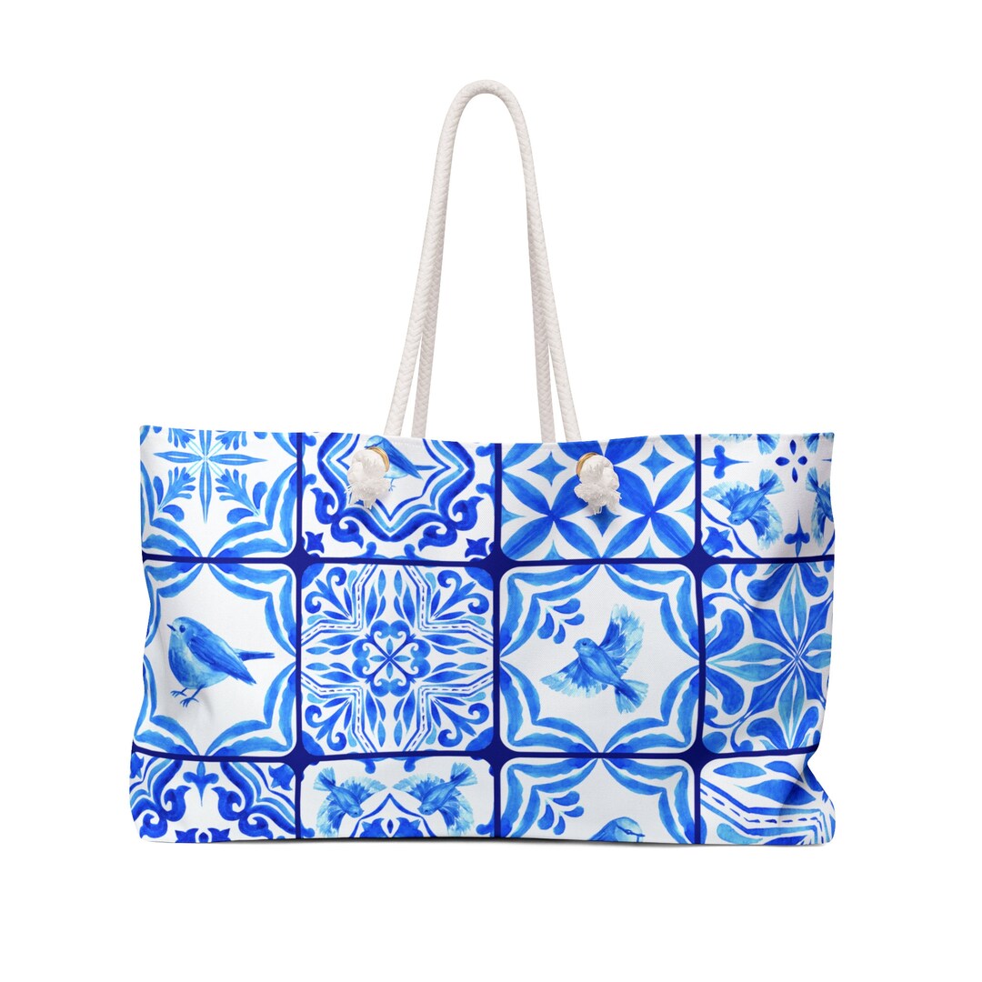 Azulejo Bird Tile Portuguese Large Sized Weekender Bag Portugal ...
