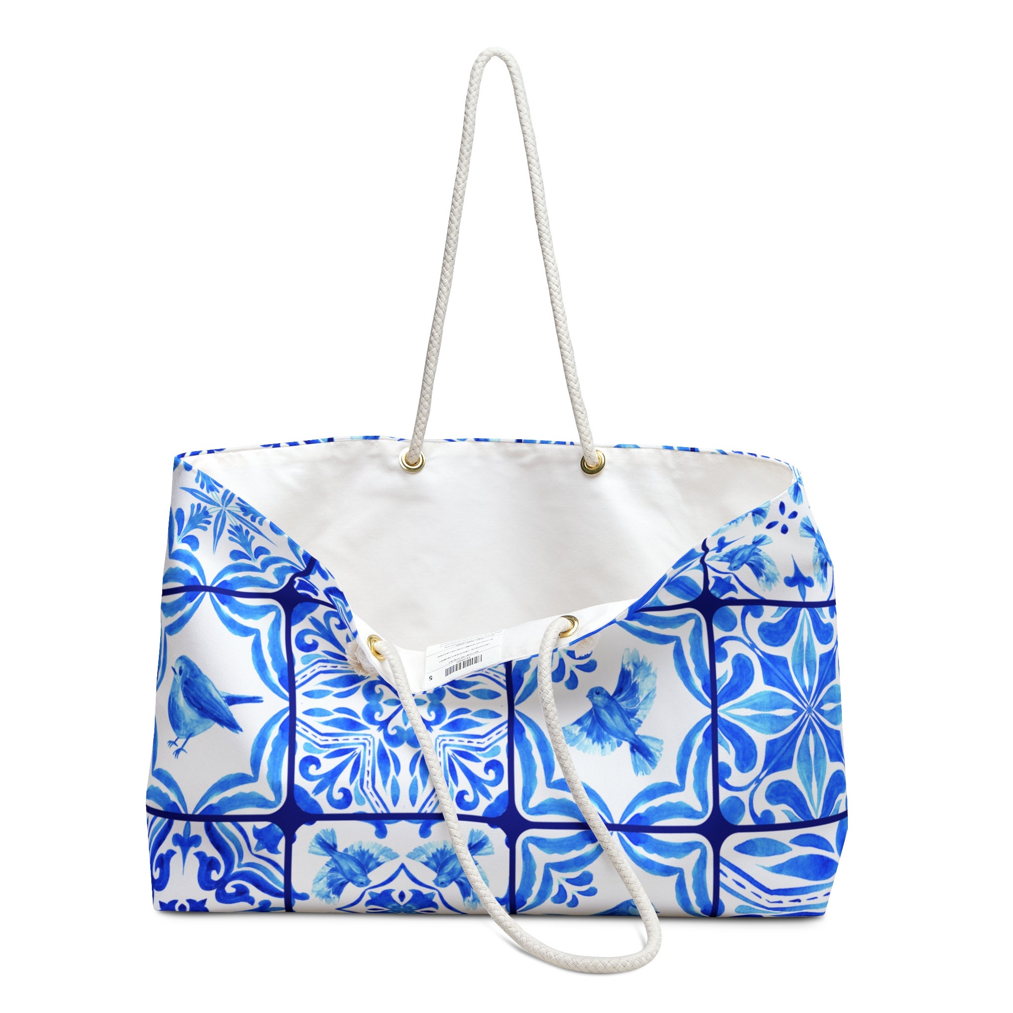 Azulejo Bird Tile Portuguese Large Sized Weekender Bag Portugal ...