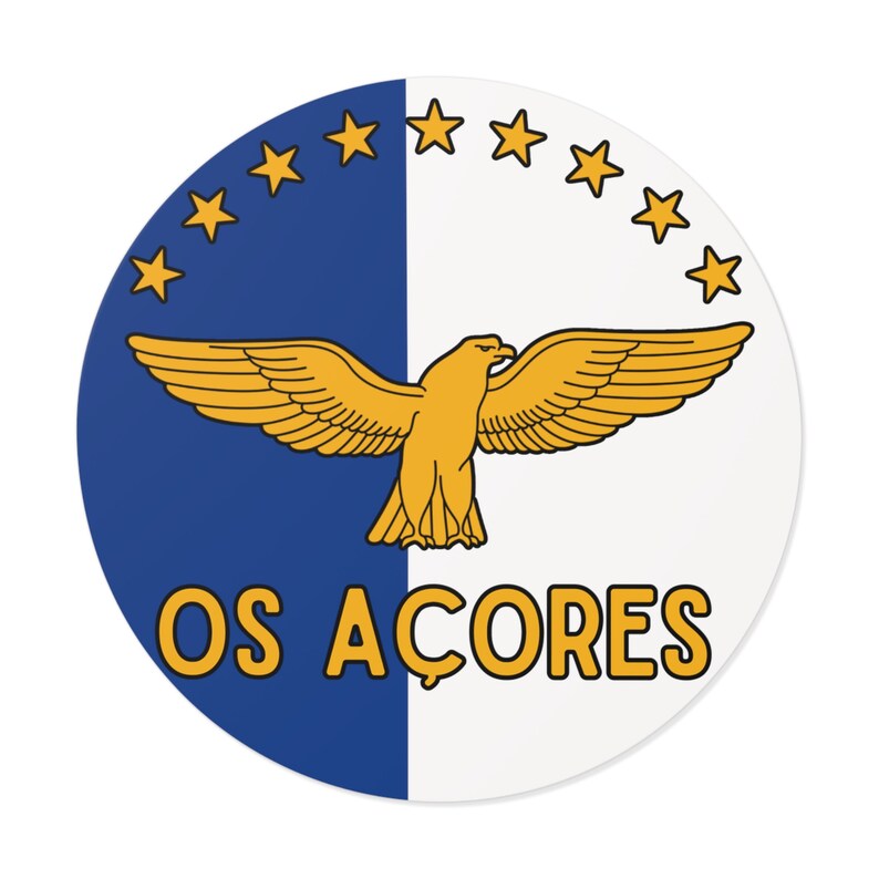Portuguese Sticker Azores Flag Round Car Vinyl Stickers Azorean ...