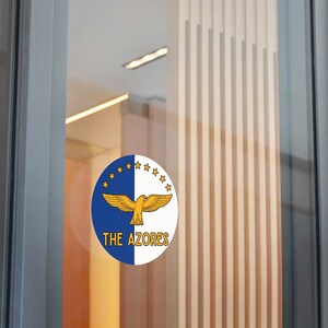 Portuguese Sticker the Azores Flag Round Car Vinyl Stickers Azorean ...