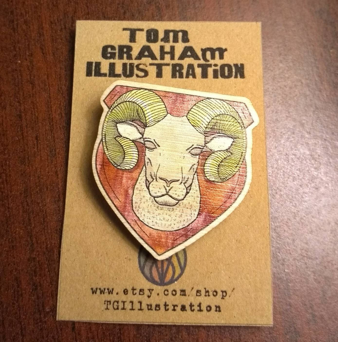 Ram's Head Brooch - Etsy