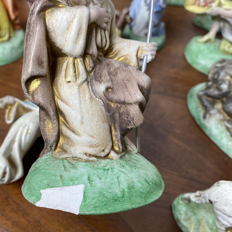 Vintage Ceramic Nativity Set Atlantic Mold 18 Pc Hand Painted Glaze - Etsy