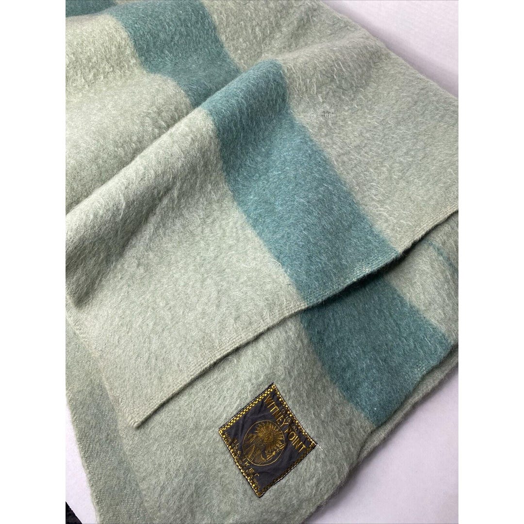 Early's Witney Point Wool Blanket Green Stripes Vintage 50's Made in ...