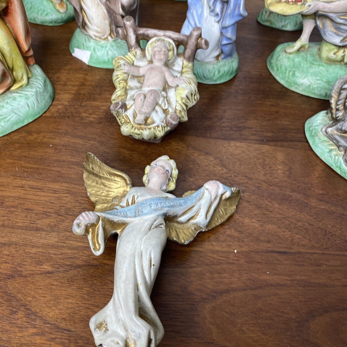 Vintage Ceramic Nativity Set Atlantic Mold 18 Pc Hand Painted Glaze - Etsy