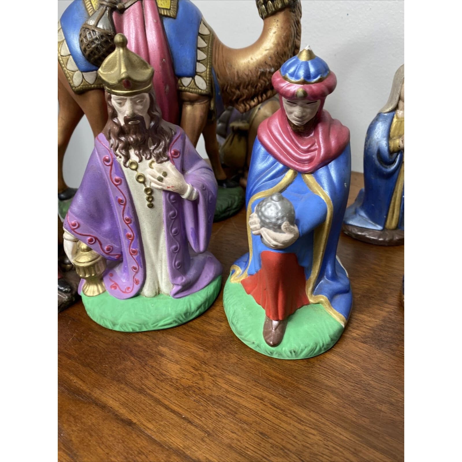 Vintage Ceramic Nativity Set Holland Mold 18 Pc Hand Painted Glaze ...