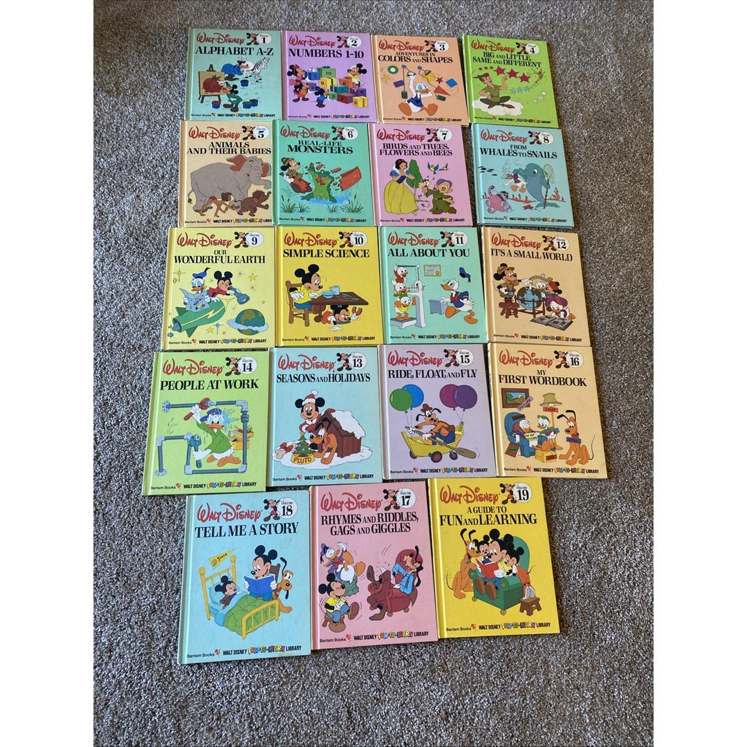 Walt Disney Fun to Learn Library Books 1983 Complete Set Mickey Bantam ...