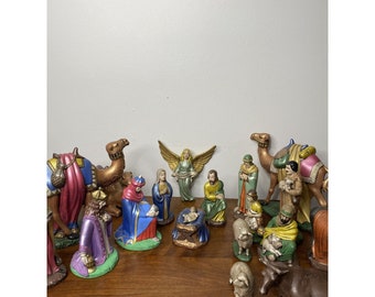 17 Pc, Holland Mold, Nativity Set, Vintage Nativity, Ceramic Nativity ...
