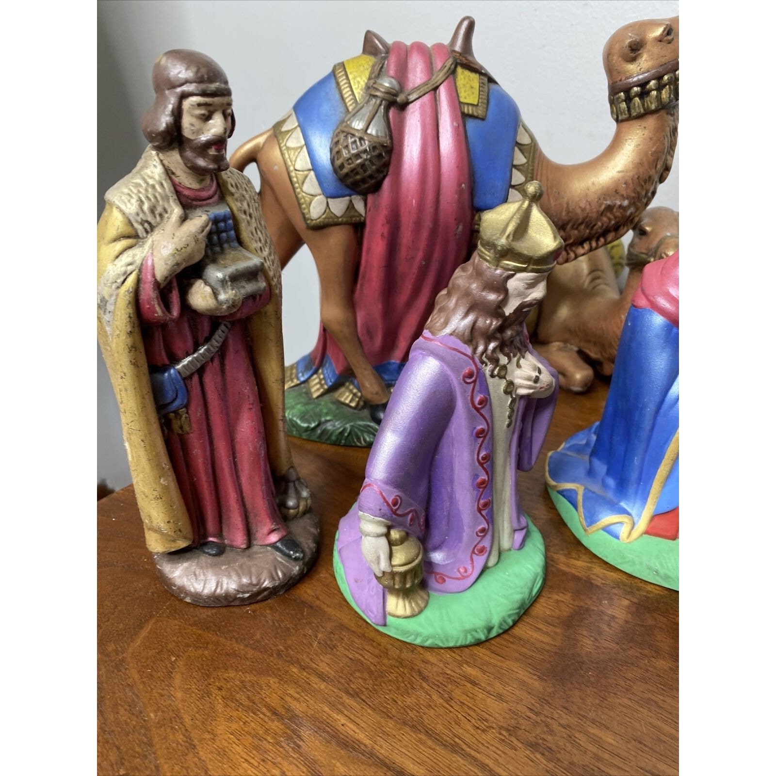 Vintage Ceramic Nativity Set Holland Mold 18 Pc Hand Painted Glaze ...