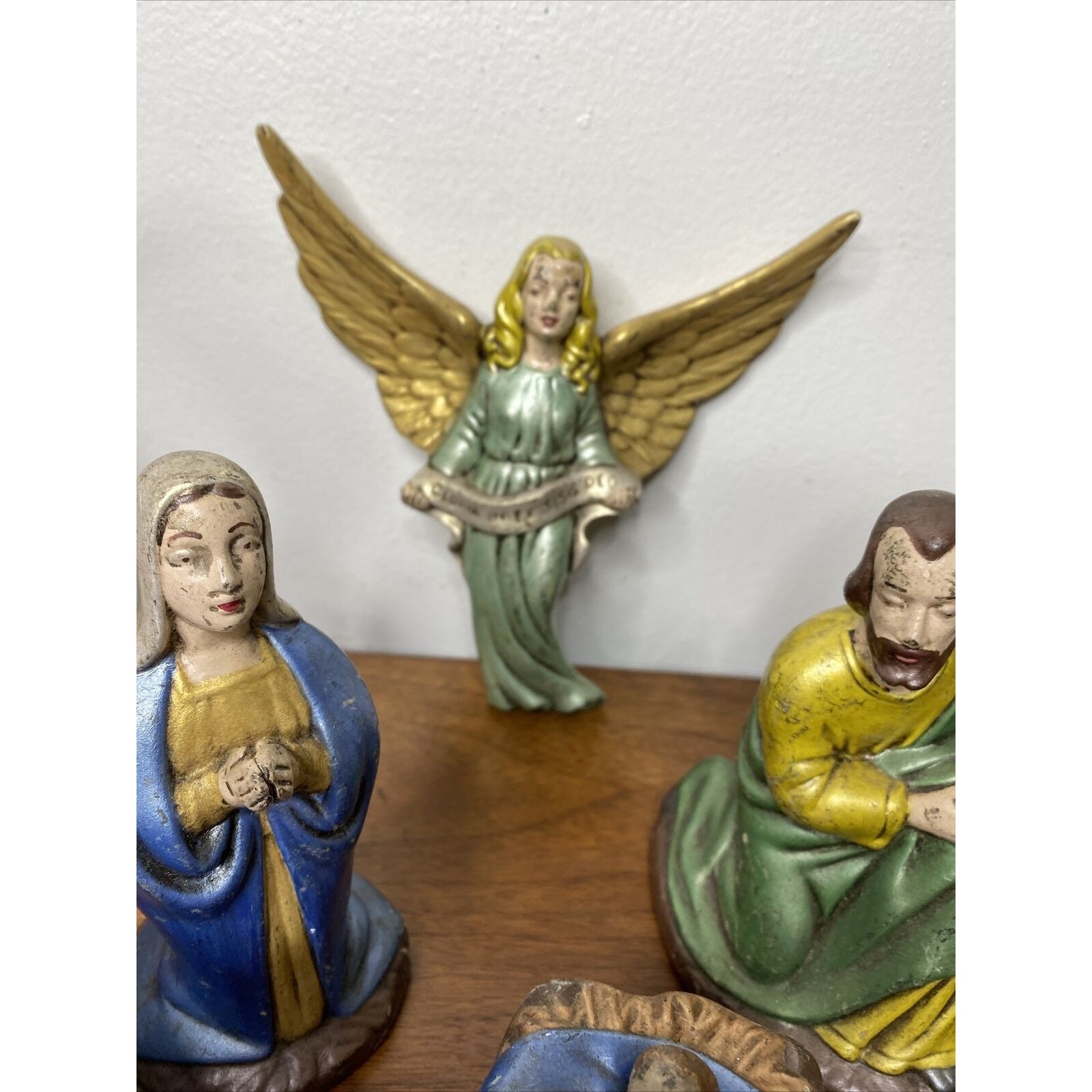 Vintage Ceramic Nativity Set Holland Mold 18 Pc Hand Painted Glaze ...