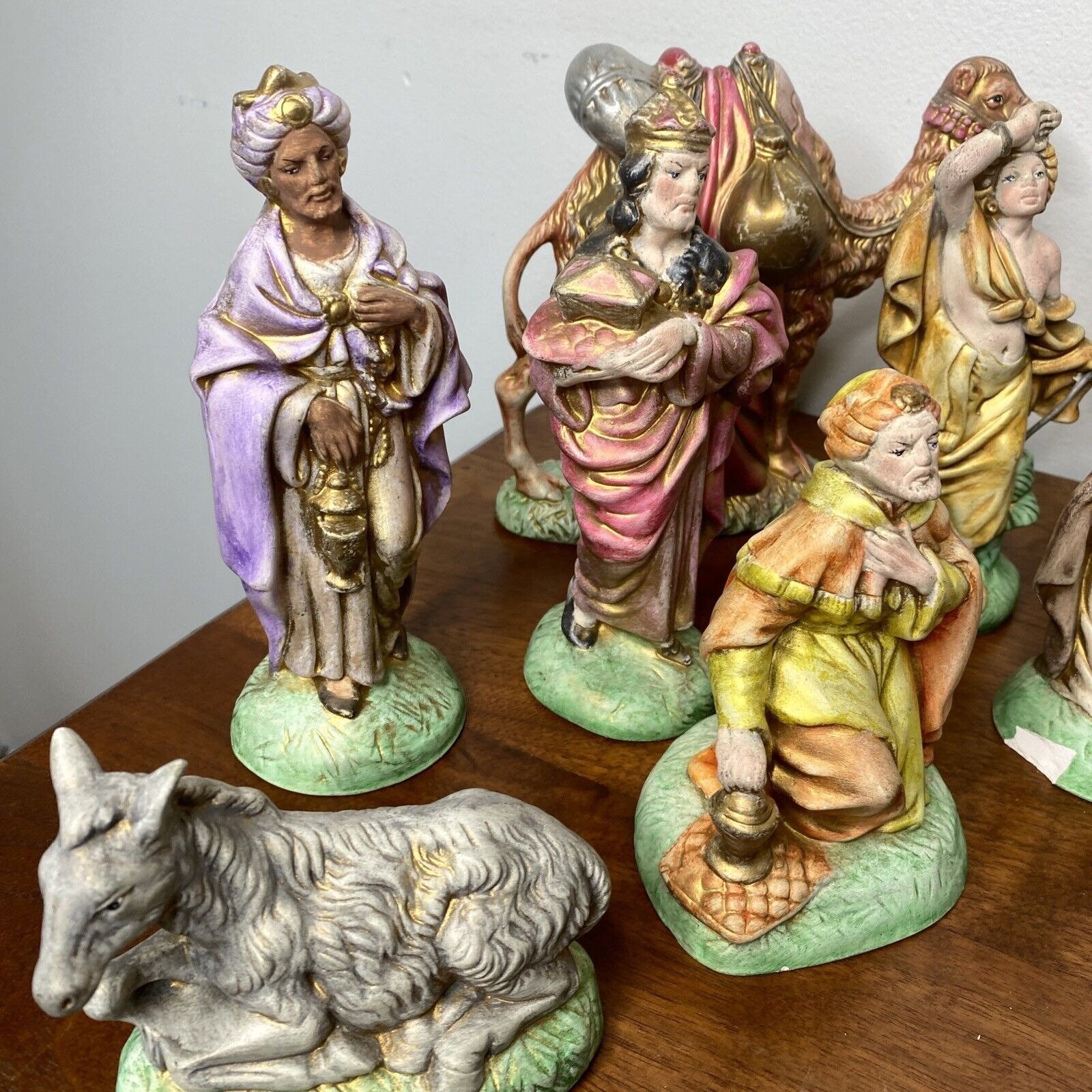 Vintage Ceramic Nativity Set Atlantic Mold 18 Pc Hand Painted Glaze - Etsy