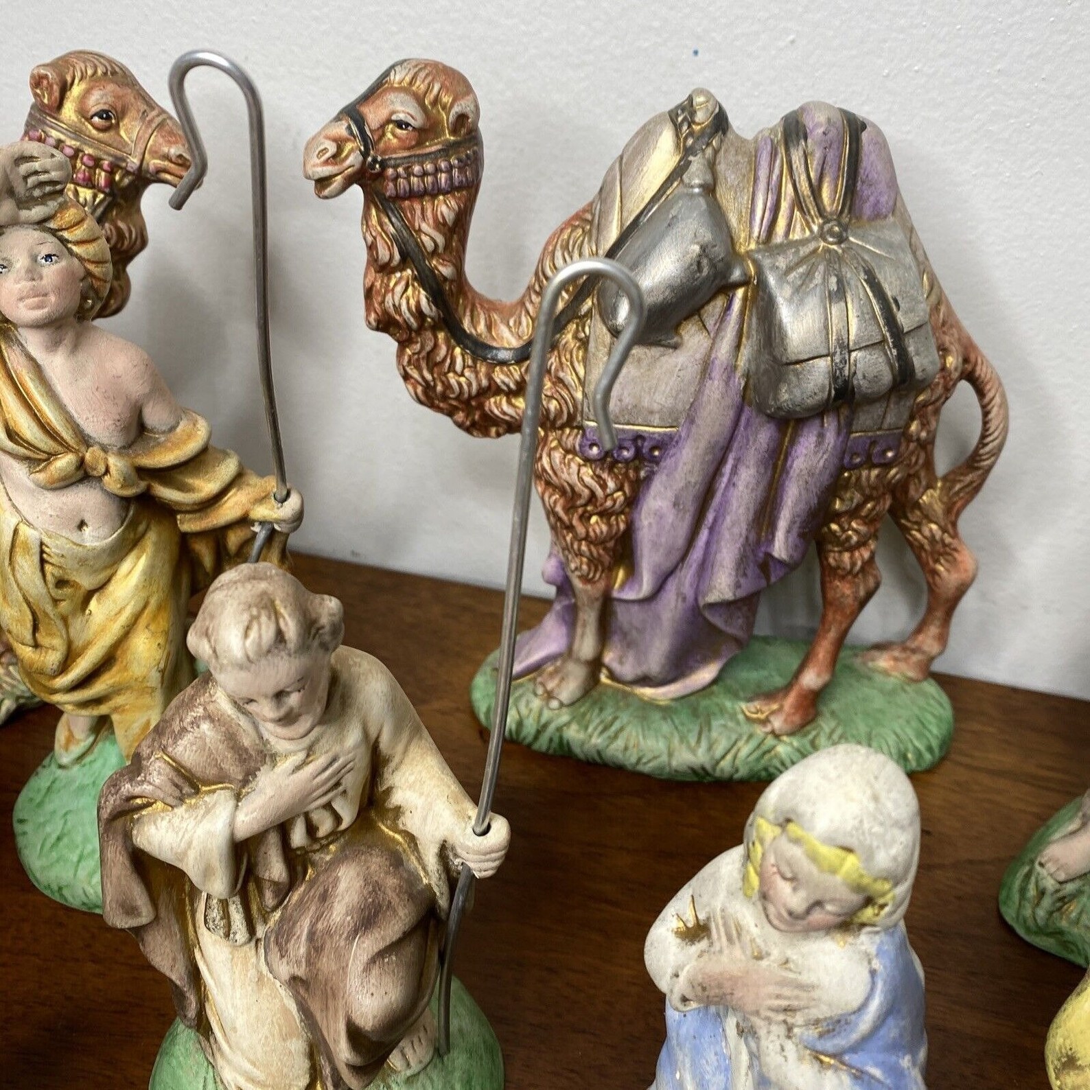 Vintage Ceramic Nativity Set Atlantic Mold 18 Pc Hand Painted Glaze - Etsy