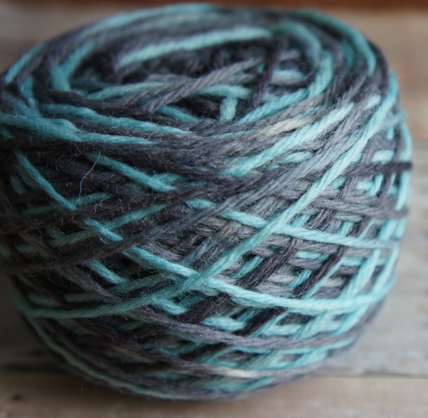 Hand Painted Yarn in Shades of Blue, Grey and Brown - Etsy