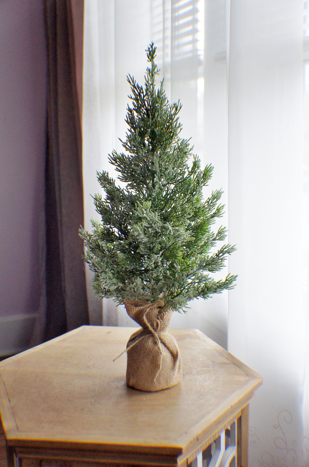 Frosted Pine, Farmhouse Christmas Tree, Winter Centerpiece, Table Decor ...