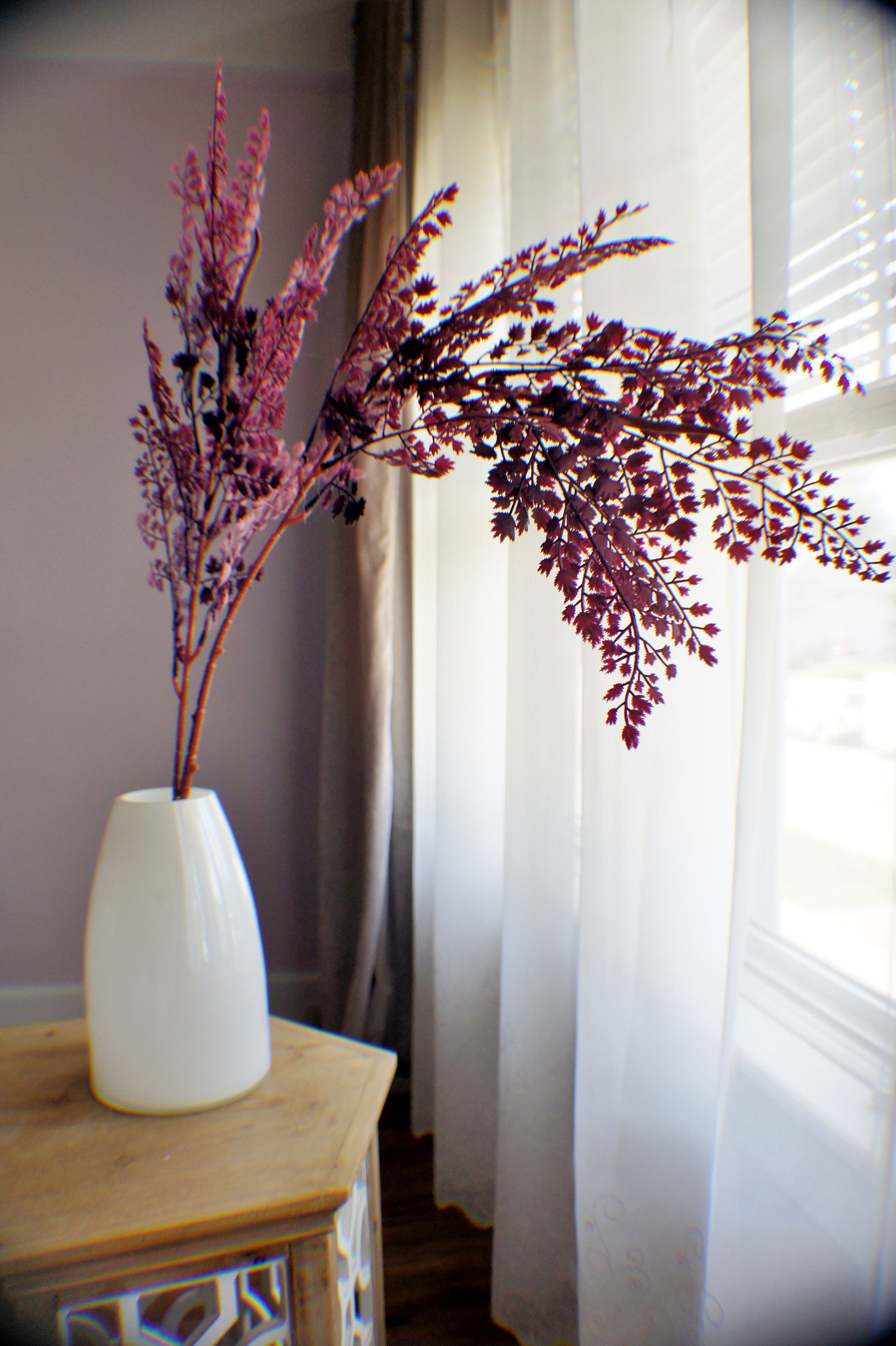 Bordeaux Lace Fern Stem in Fresh Green Faux Fern Stem, Artificial Fern ...