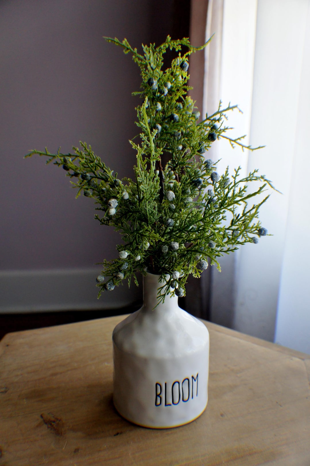 Artificial Juniper Bush, Stem, Pick, Vase Filler, Christmas Greenery ...