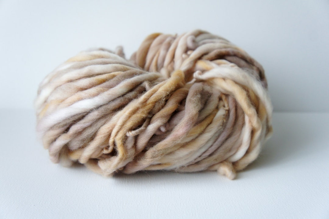 Handspun Merino Slub Yarn: Natural Brown Art Yarn - Etsy