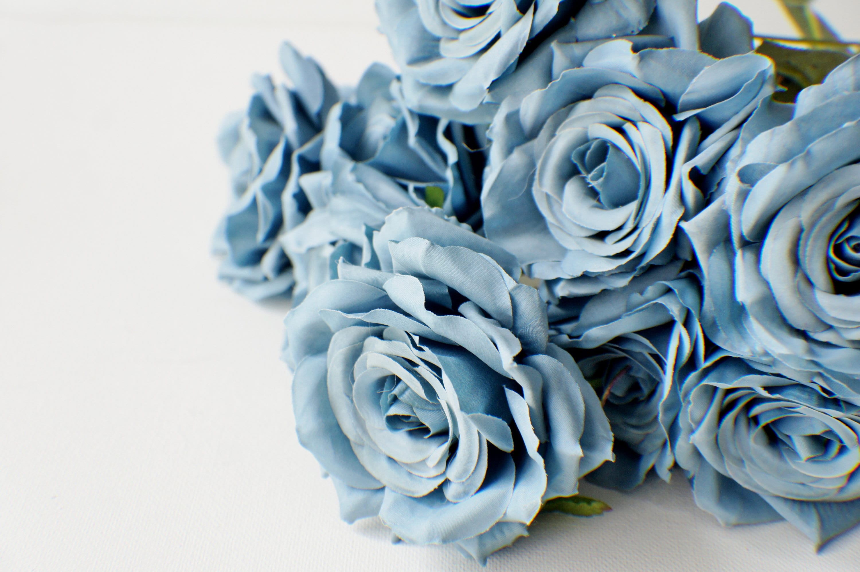 9 Dusty Blue Roses Bunch Dusty Lavender Silk Artificial - Etsy