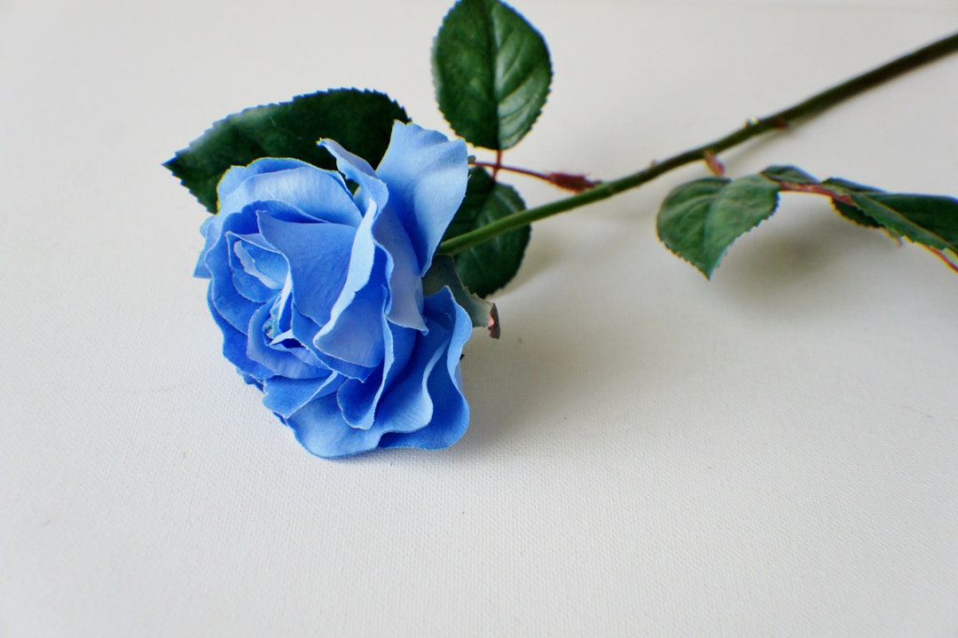 Blue Rose Stem, Silk Artificial Flowers DIY Wedding Flowers Floral ...