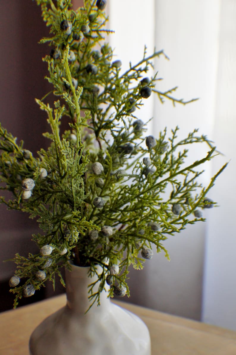 Artificial Juniper Bush, Stem, Pick, Vase Filler, Christmas Greenery ...