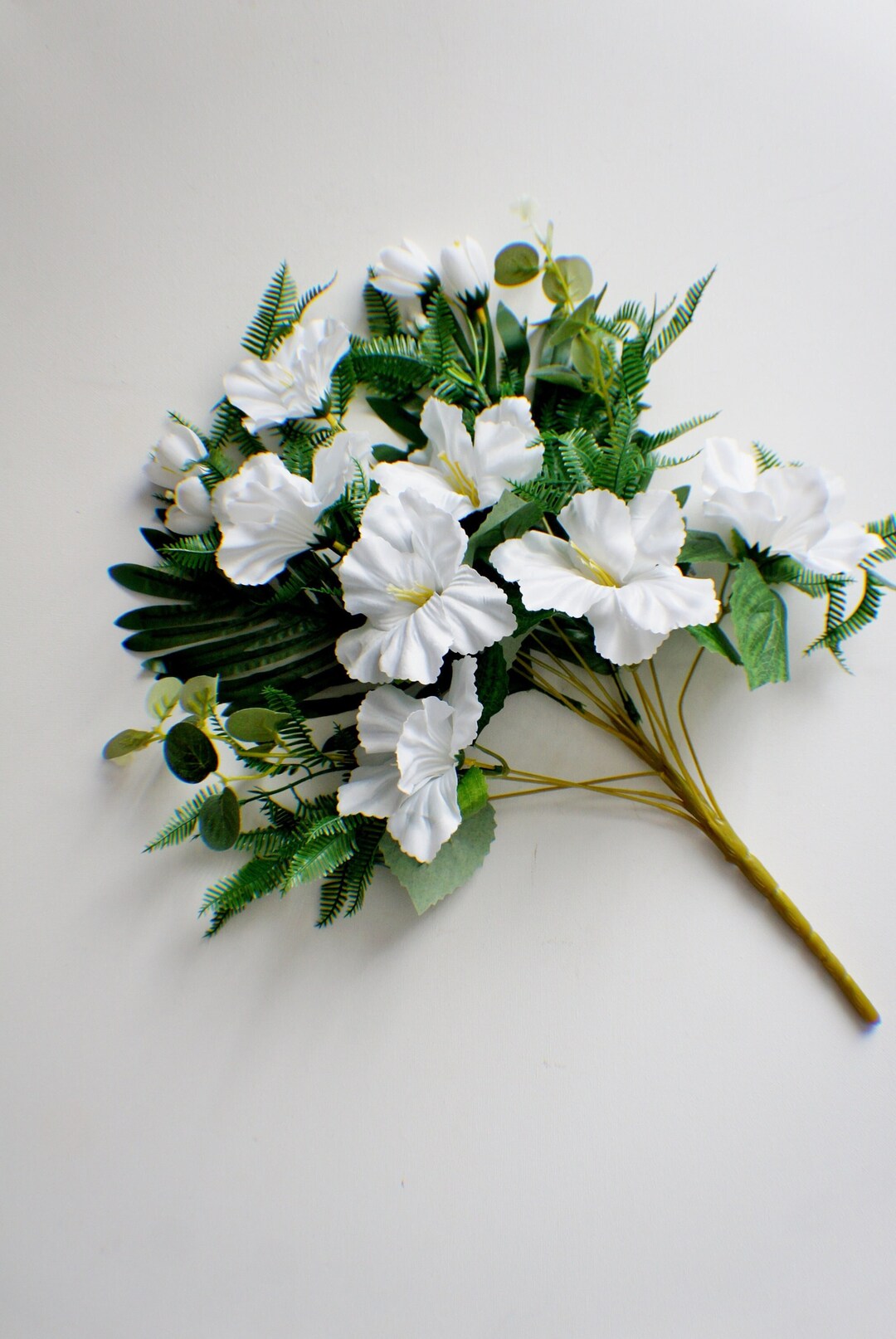 Artificial Azalea and Greens Bush, Faux Azalea Blossoms, Silk Greenery ...