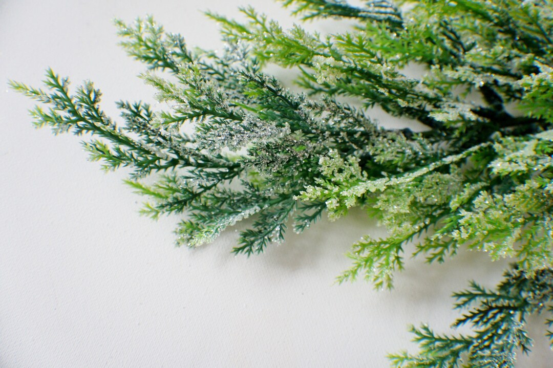 Frosted Juniper Spray, Stem, Pick, Vase Filler, Christmas Greenery ...