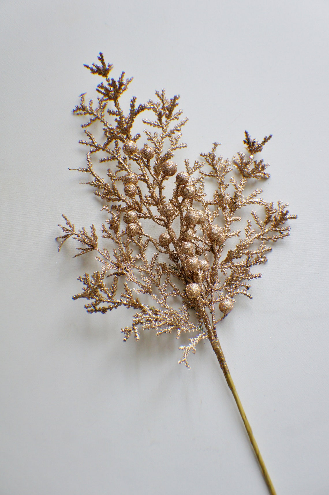 Golden Juniper Spray, Golden Floral Spray Metallic Pine Spray Spray ...
