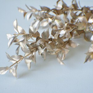 Wedding Golden Leaf Spray, Golden Floral Spray Metallic Shiny Leaf ...