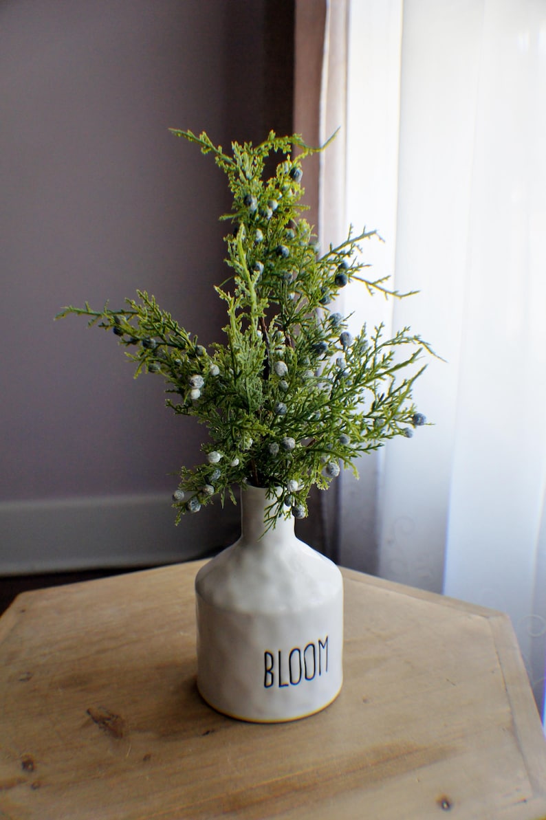 Artificial Juniper Bush, Stem, Pick, Vase Filler, Christmas Greenery ...