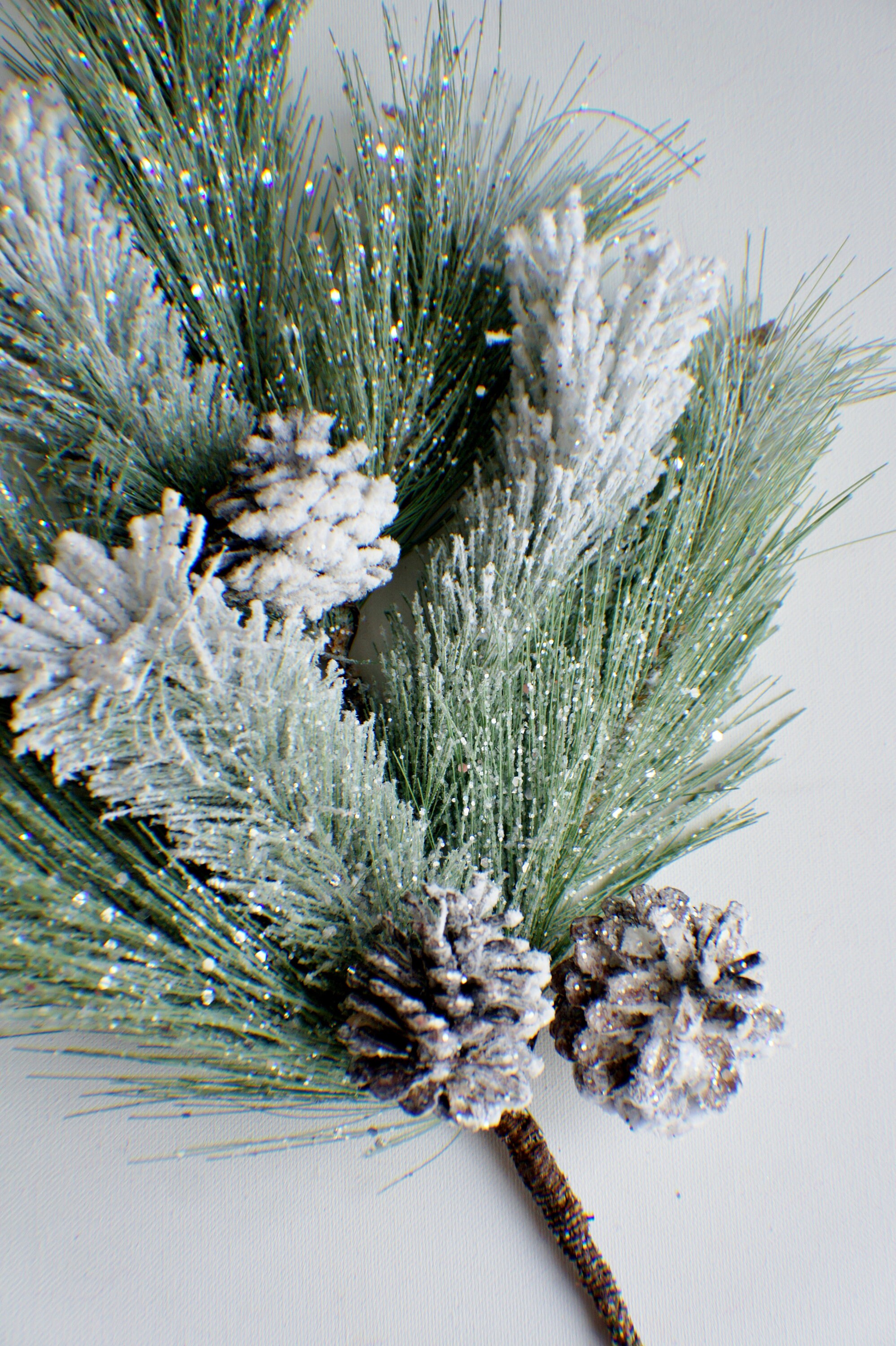 25" Frosted Pine Spray: Snowdrift Winter Greenery - Etsy