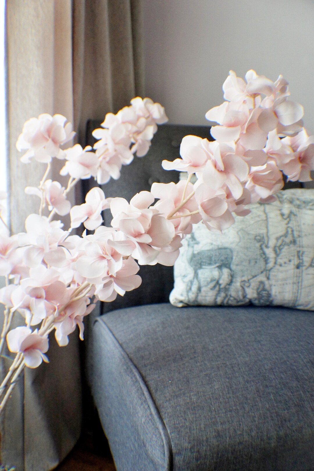 Elegant Silk Cherry Blossom Spray, Branches 25'' Tall, Japanese Sakura ...