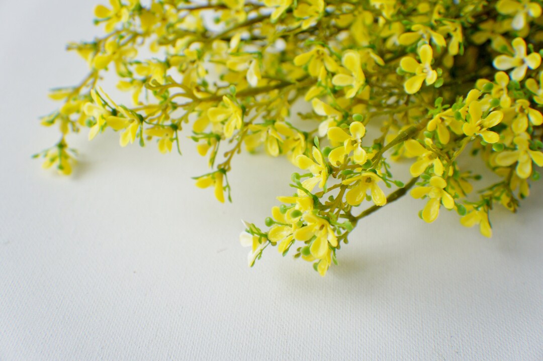 20" Sweet Veronica Bush Silk Flower Yellow Artificial Wedding Flowers ...