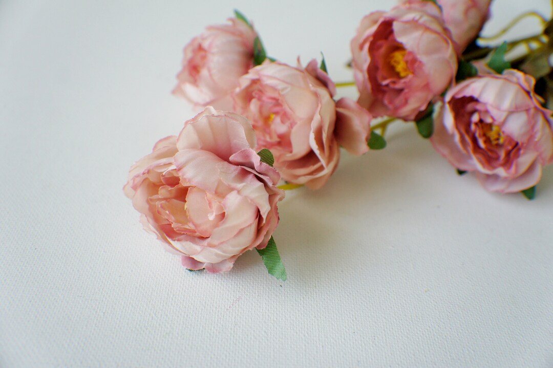 Soft Pink Peony Steam, Soft Pink Rose Silk Artificial Flowers, DIY ...