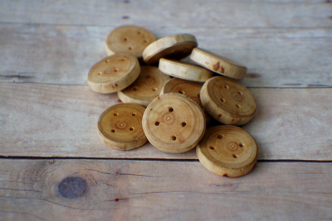 Wooden Button Wood Large Button Roung Wood Button Knitting | Etsy
