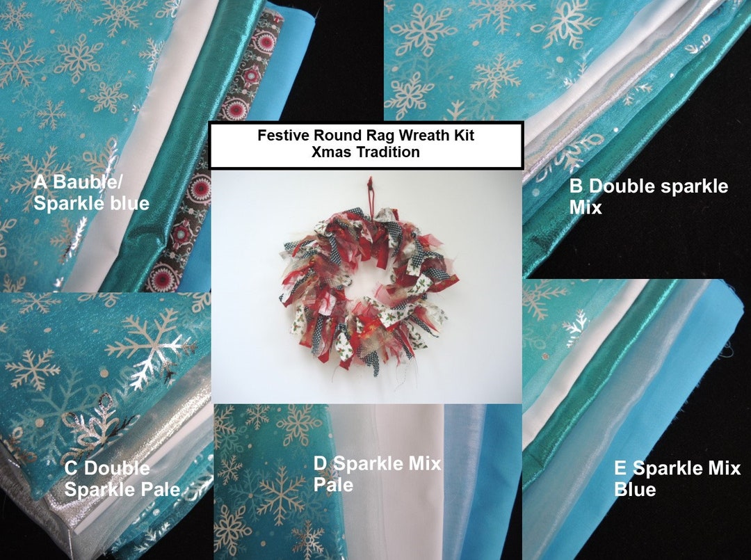 NEW Frozen Snowflakes Rag Wreath Kit Easy Family Activity Reusable ...